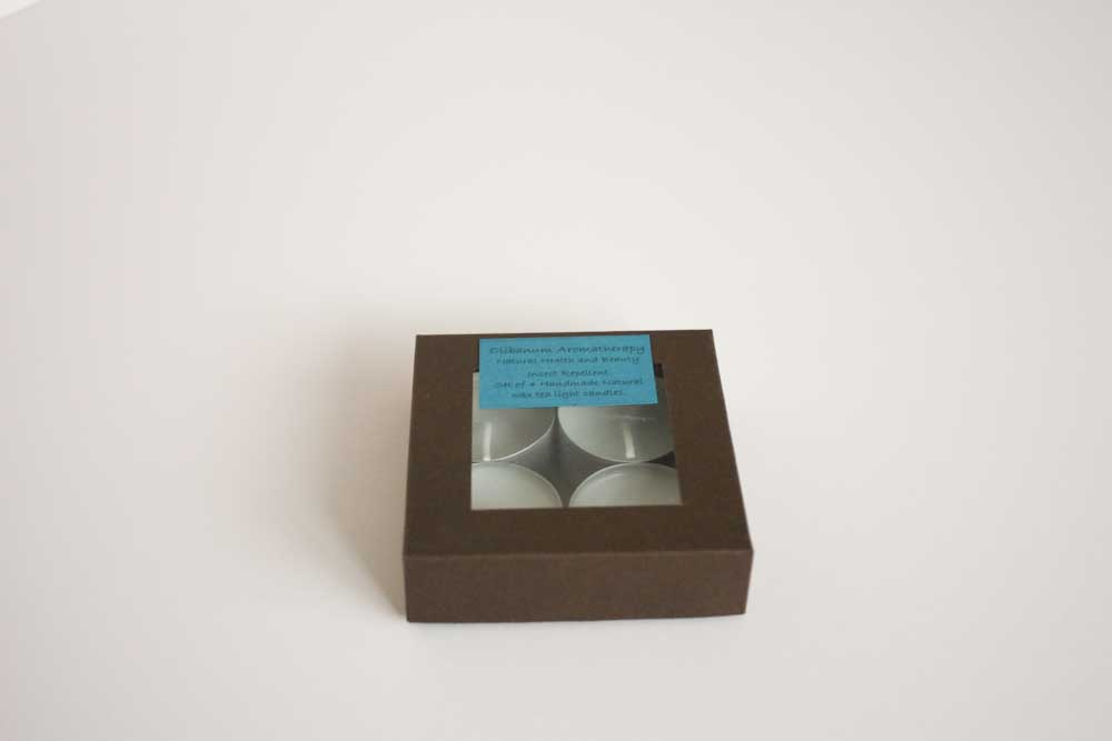 Natural Wax Tea Light Candles Set Of 4 Insect Repellent, Handmade By ...